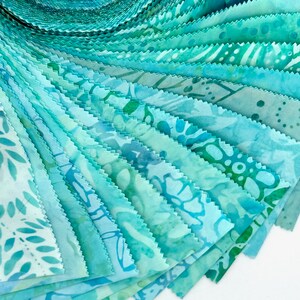 Java Batiks Soft Turquoise Blue Batik Jelly Roll 40 2.5 Inch Fabric ...