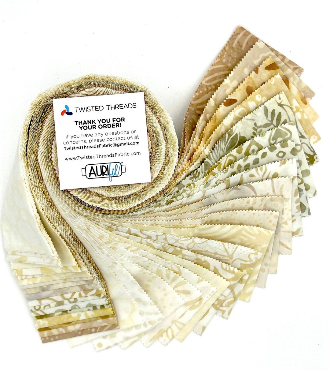 Java Batiks Tan Beige Cream Batik Jelly Roll 40 2.5 Inch Fabric Strips ...