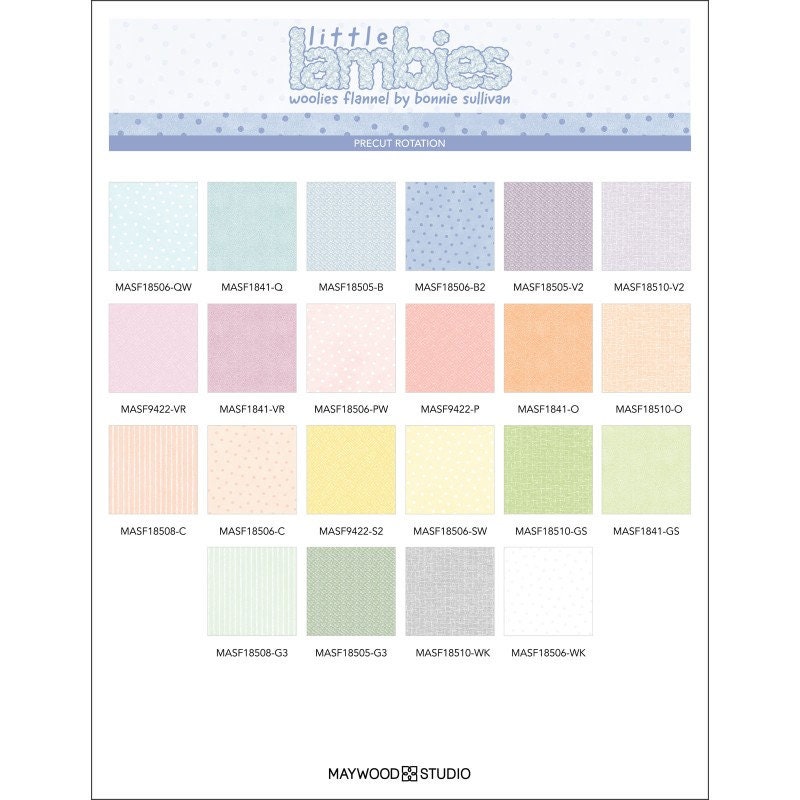 Little Lambies Layer Cake Soft Pastel Palette Maywood Woolies - Etsy