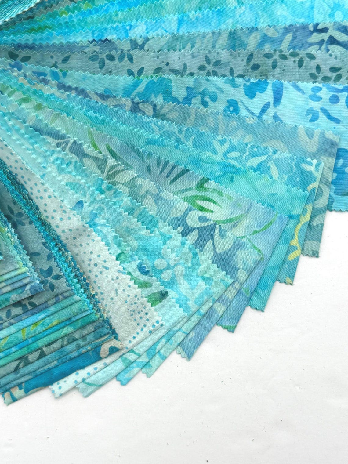 Java Batiks Soft Turquoise Blue Batik Jelly Roll 40 2.5 Inch Fabric ...