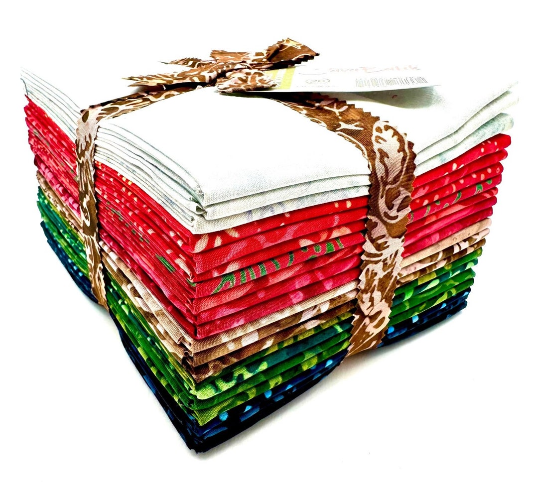 Java Batiks Holiday Christmas Light Grey Blue Red Green Brown Batik Fat ...