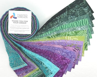 Java Batiks Summer Yellow Orange Turquoise Batik Jelly Roll 40 2.5 Inch ...