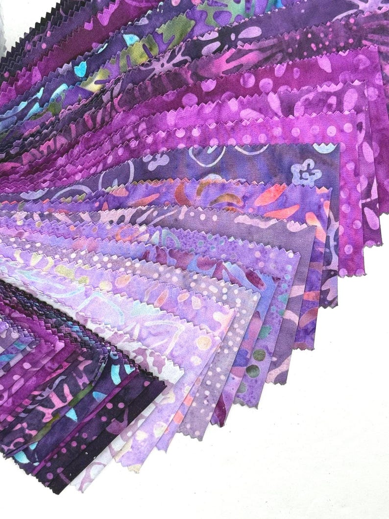 Java Batiks Purple Version 3 Batik Jelly Roll 40 2.5 Inch Fabric Strips ...