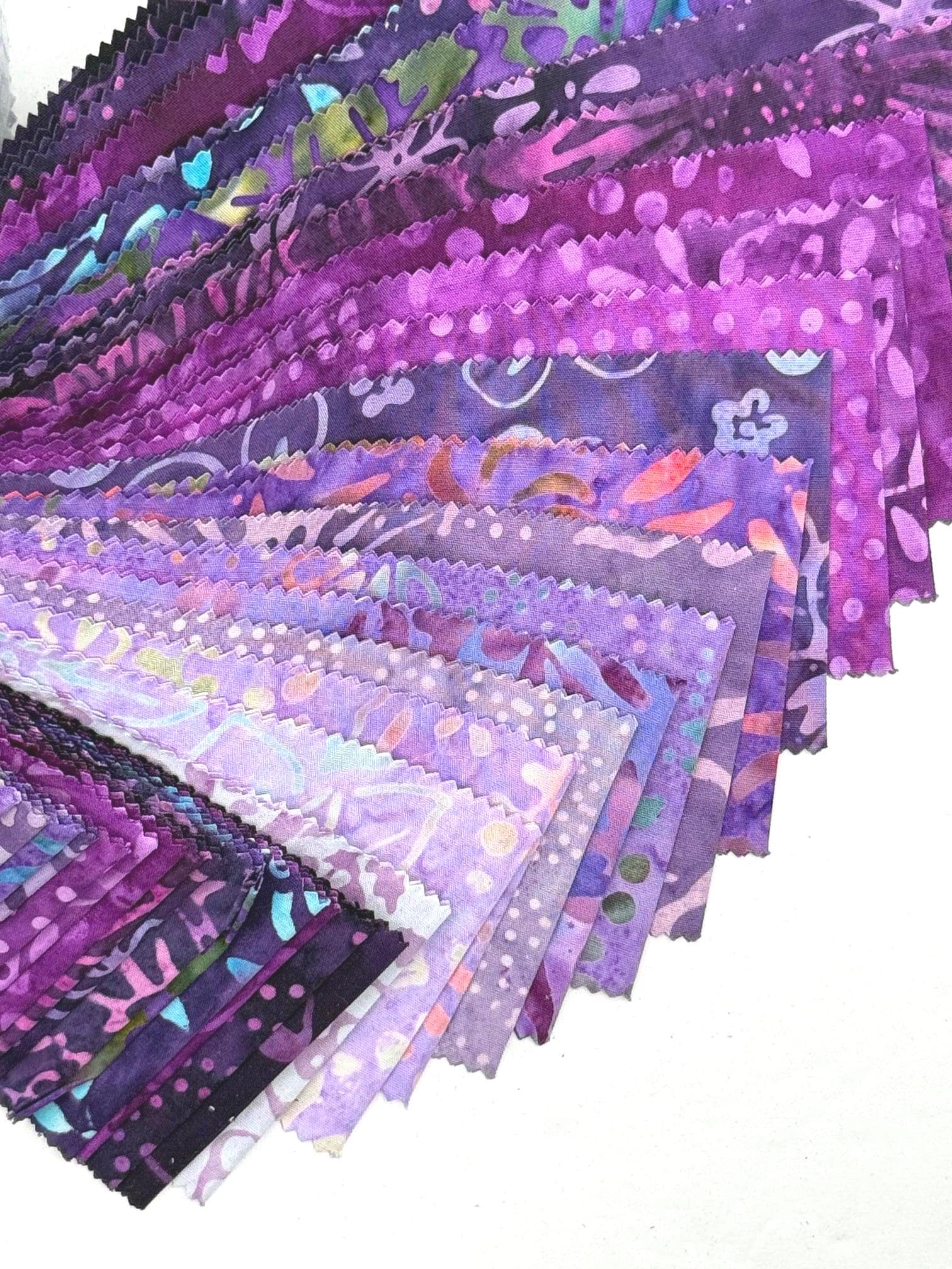 Java Batiks Purple Version 3 Batik Jelly Roll 40 2.5 Inch Fabric Strips ...