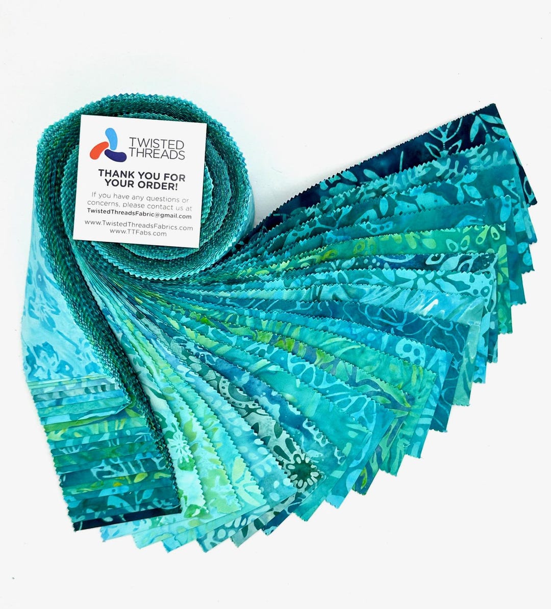 Java Batiks Turquoise Blue Green Batik Jelly Roll 40 2.5 Inch Fabric ...