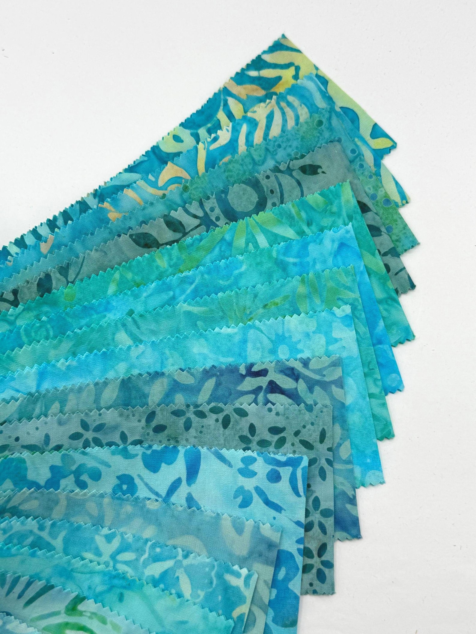 Java Batiks Soft Turquoise Blue Batik Jelly Roll 40 2.5 Inch Fabric ...