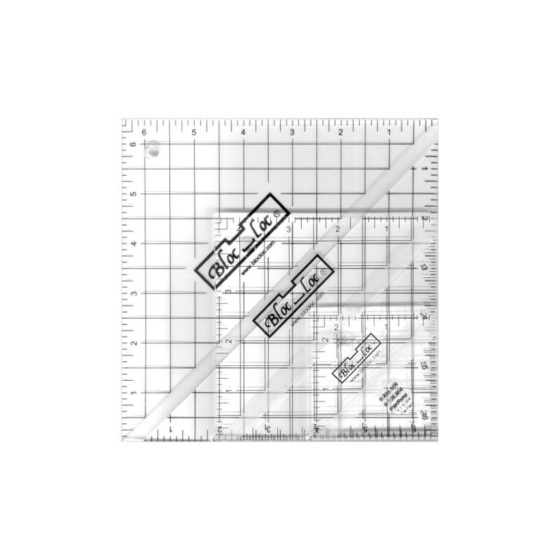 Bloc Loc Half Square Triangle Ruler 2.5 4.5 6.5 Inch Block Lock Set ...