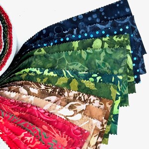 Java Batiks Holiday Green Red Blue Cream Batik Jelly Roll 40 2.5 Inch ...