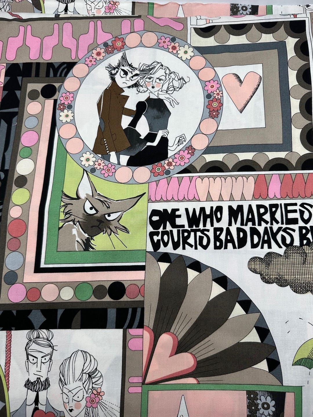 BTP OOP 2018 Ghastly Love Panel Pink Halloween Alexander Cotton Fabric ...