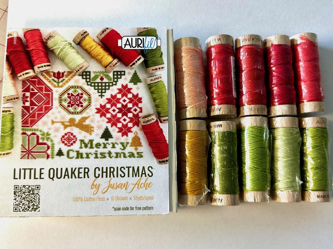 Aurifil Aurifloss Little Quaker Christmas by Susan Ache 6 Strand Floss ...