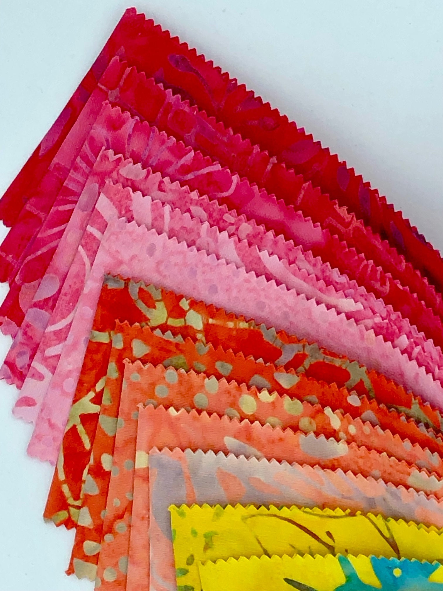 Java Batiks Rainbow Green Blue Yellow Orange Pink Purple Batik - Etsy