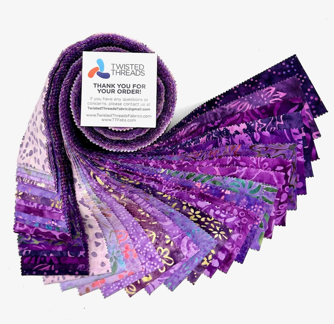 Java Batiks Purple Version 2 Batik Jelly Roll 40 2.5 Inch Fabric Strips ...