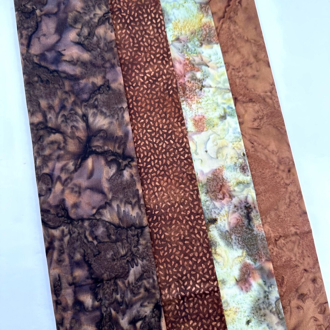 Assorted Batik 4 Half Yards Stash Builder Brown Cream Marbled Batik ...