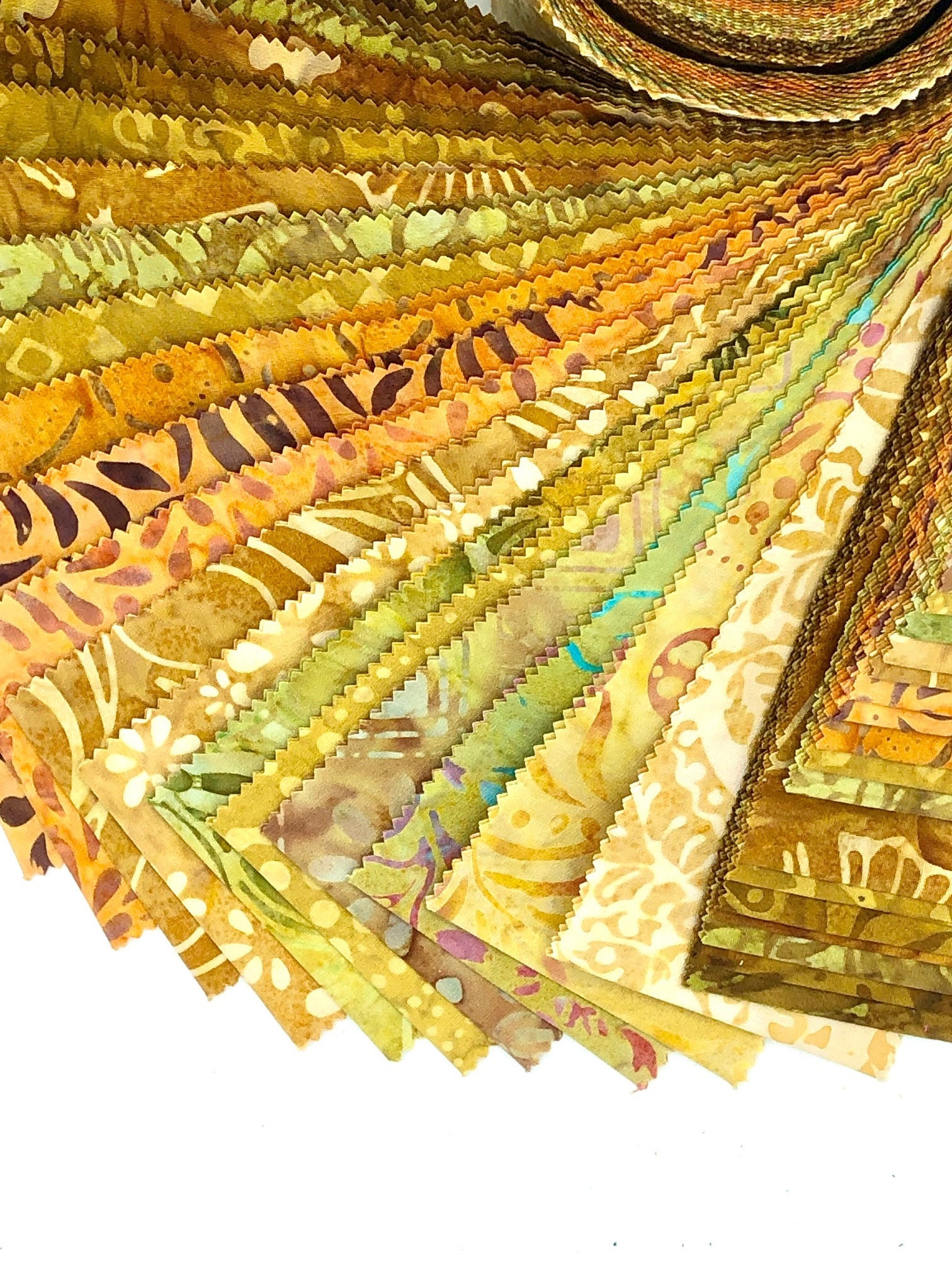 Java Batiks Gold Yellow Batik Jelly Roll 40 2.5 Inch Fabric - Etsy