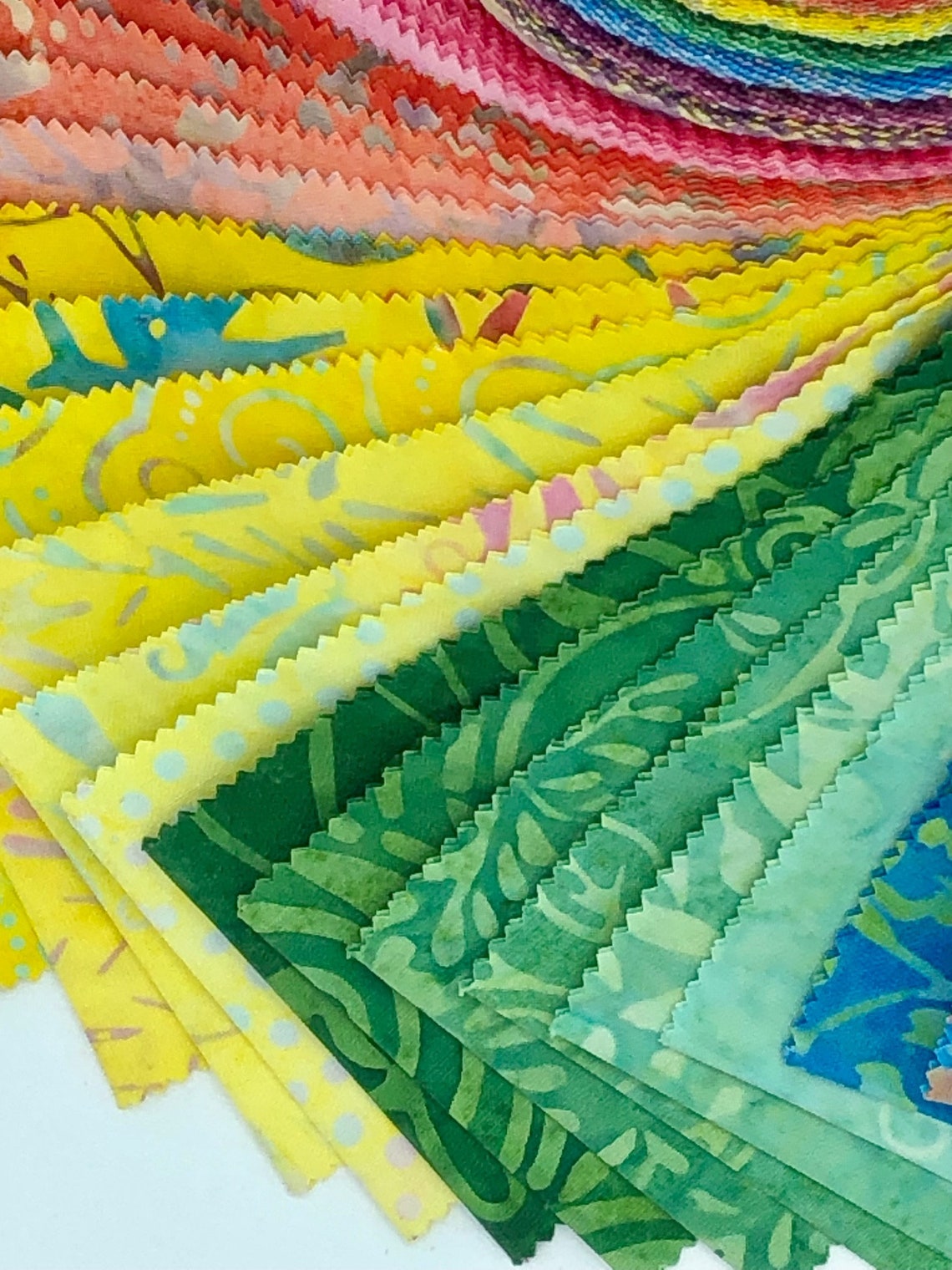 Java Batiks Rainbow Green Blue Yellow Orange Pink Purple Batik - Etsy