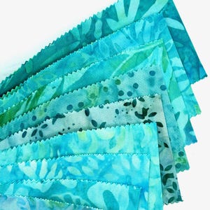 Java Batiks Soft Turquoise Blue Batik Jelly Roll 40 2.5 Inch Fabric ...