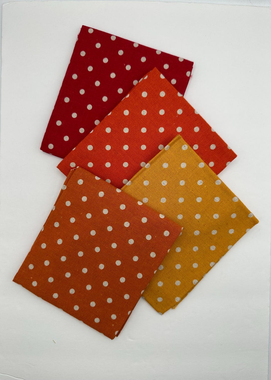 OOP Moda Momo Mochi Linen Dot Yellow Orange Cotton Linen Fabric 4 FQ ...