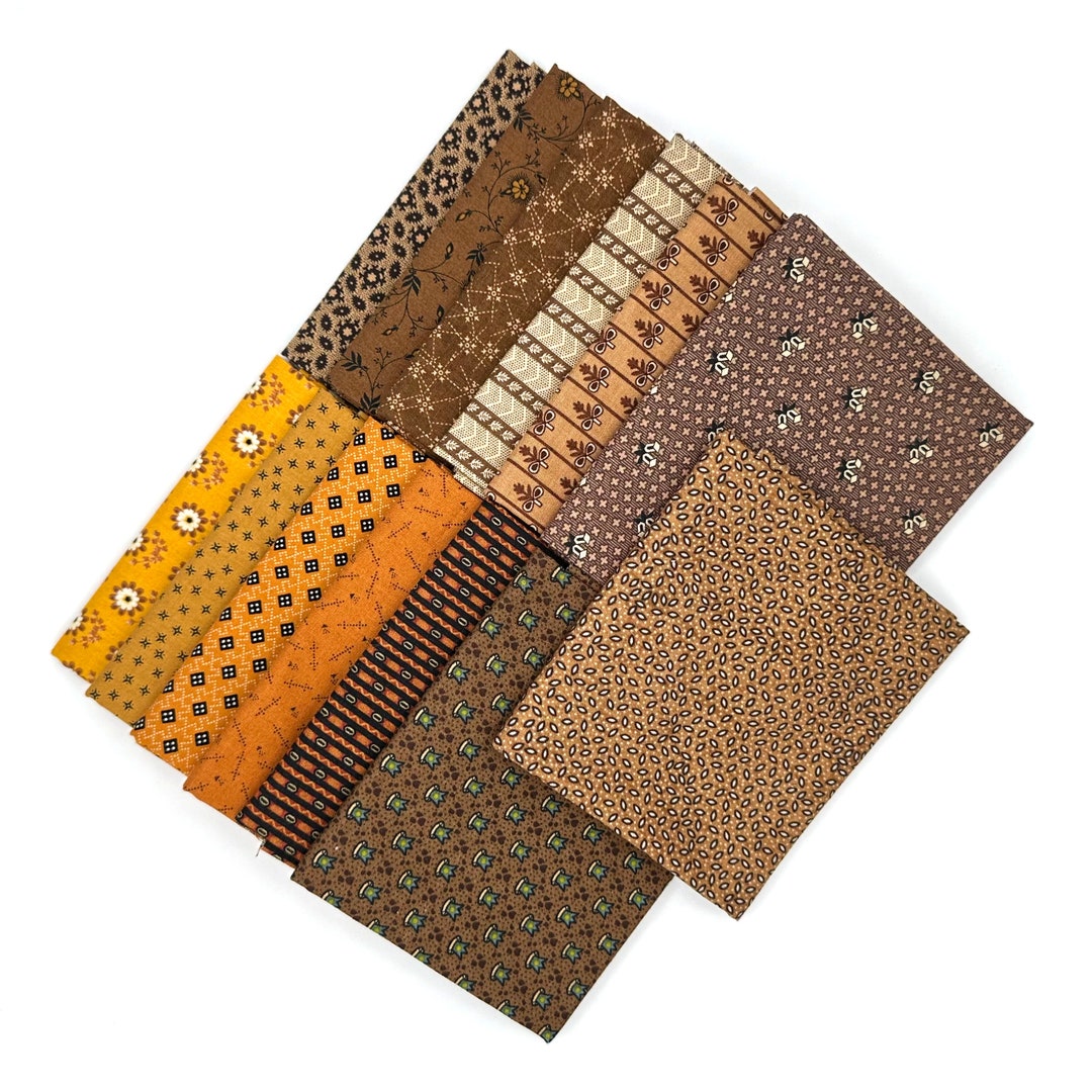 Civil War Reproduction Fat Quarters Many Makers Brown Cheddar Orange ...