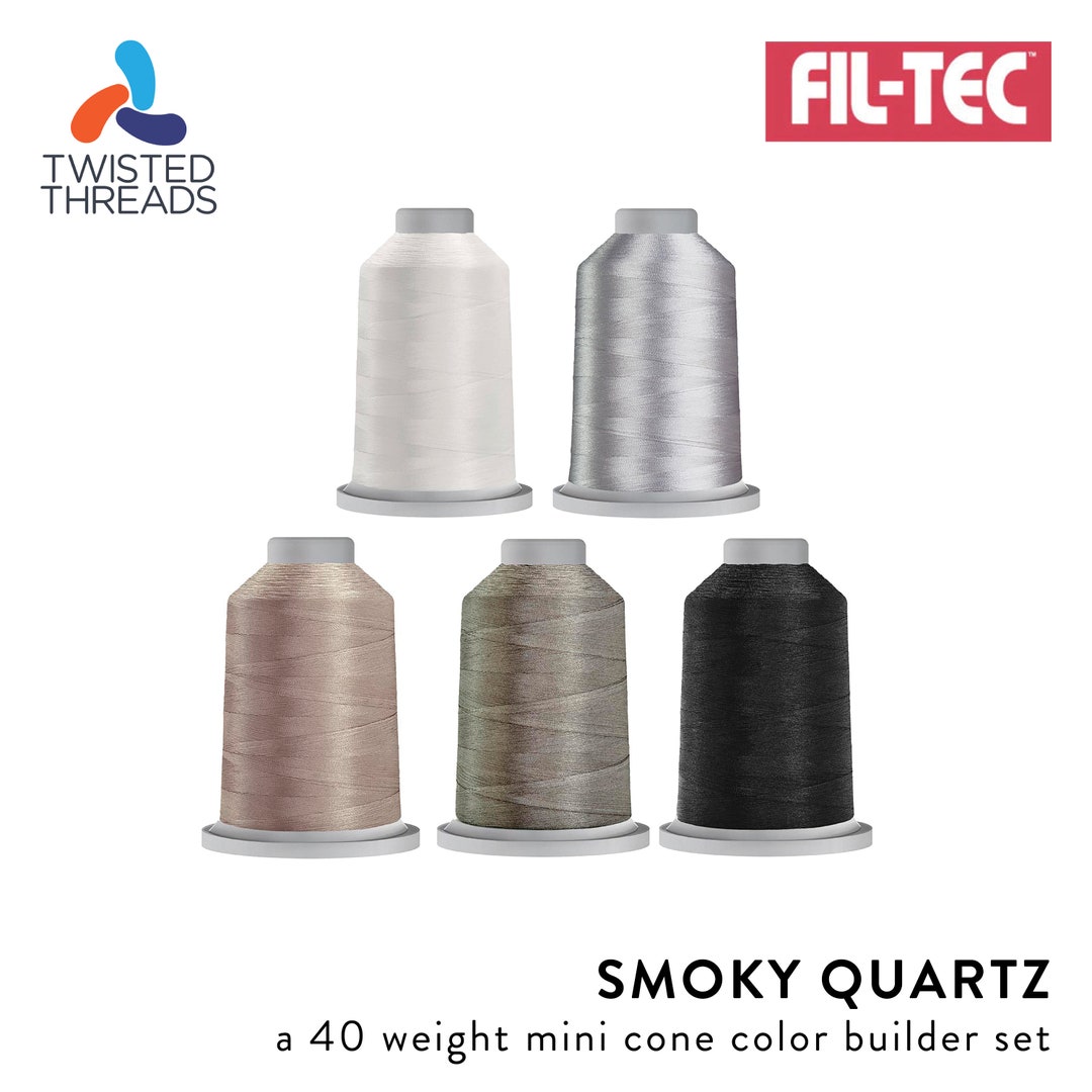 Smoky Quartz GLIDE Fil-tec 5 Mini Cones Gray Grey Tan Trilobal Polyester 40 Weight Wt 1100 Yards ...