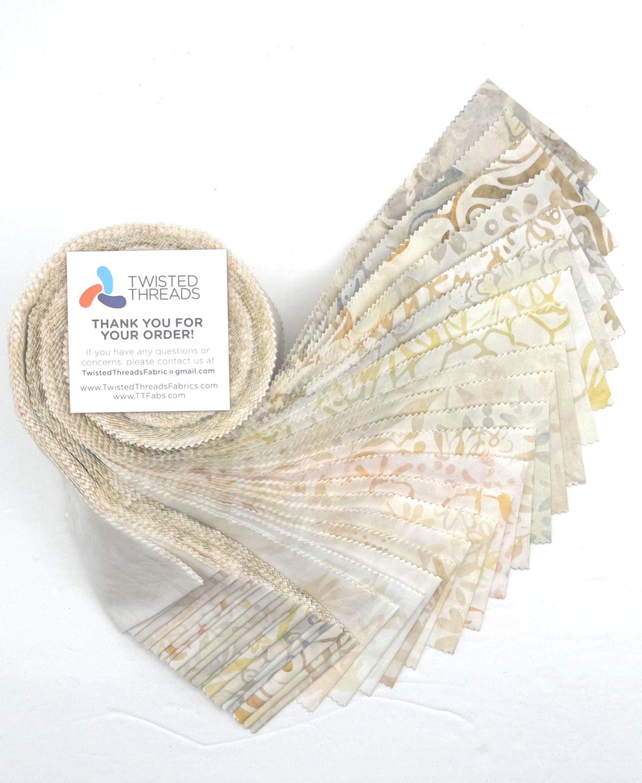 Java Batiks Tan Beige Cream Batik Jelly Roll 40 2.5 Inch Fabric Strips ...
