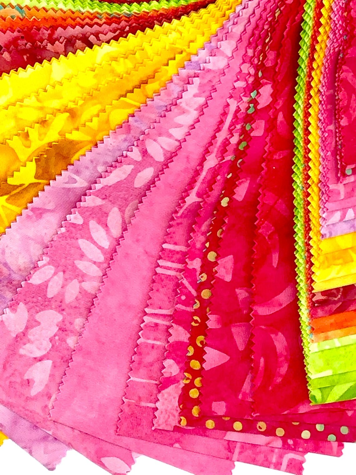 Java Batiks Vibrant Magenta Yellow Green Batik Jelly Roll 40 - Etsy