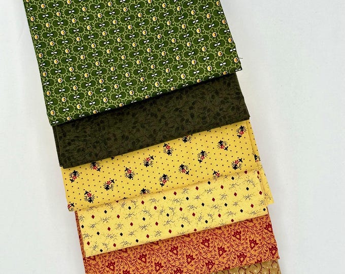 Civil War Reproduction Fat Quarters Various Makers Yellow Green Orange ...