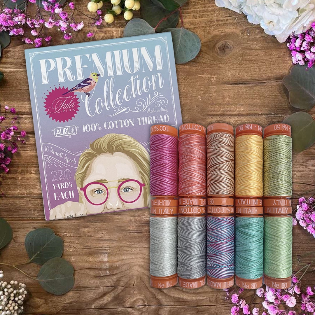 Aurifil Tula Pink Premium Variegated Collection Rainbow 50 Weight Wt ...