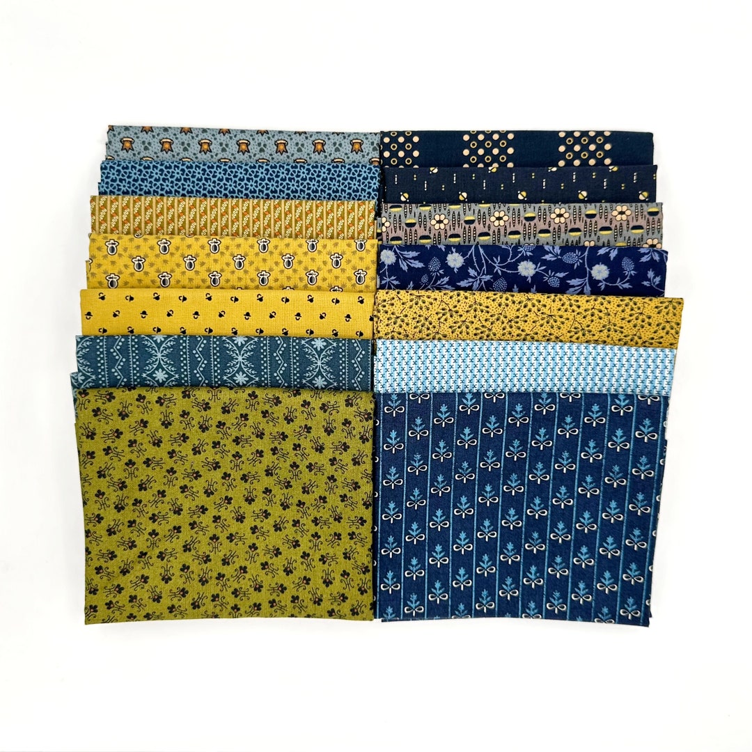 Civil War Reproduction Fat Quarters Poison & Indigo Various Makers Navy ...
