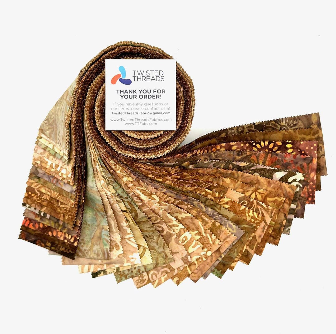 Java Batiks Tiramisu Brown Tan Batik Jelly Roll 40 2.5 Inch Fabric ...