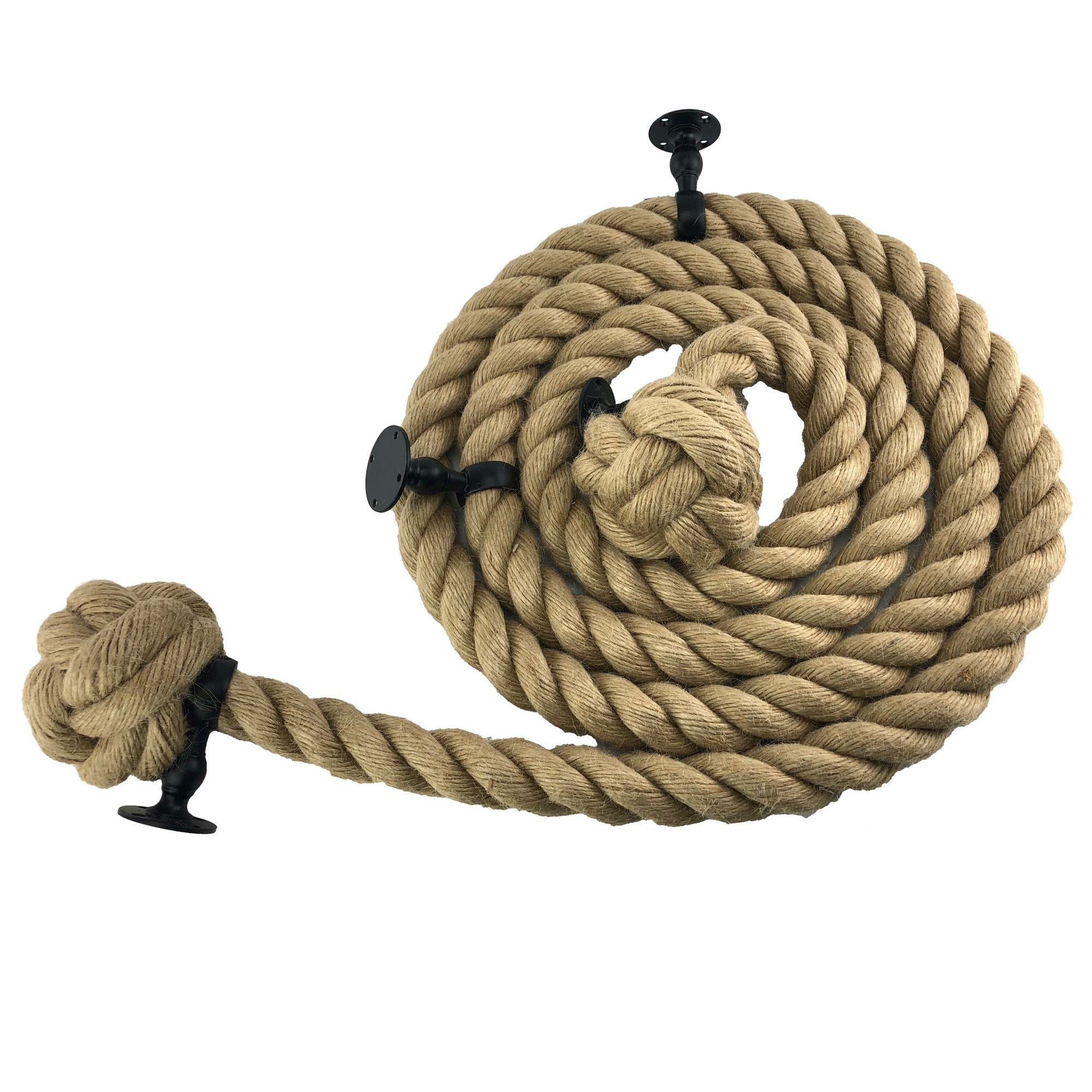 Natural Jute Bannister Handrail Stair Rope Comes With Man Rope Knots ...
