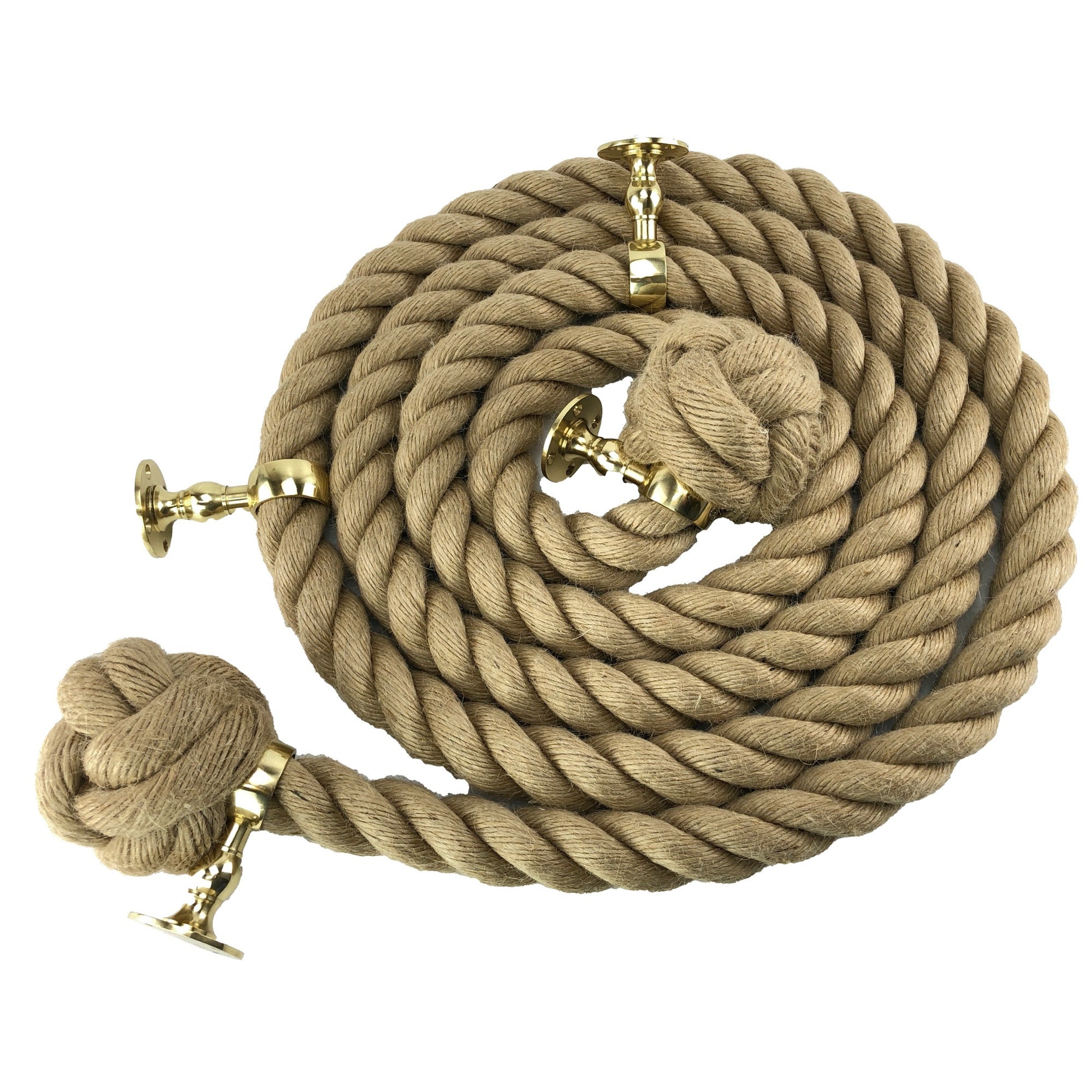 Natural Jute Bannister Handrail Stair Rope Comes With Man Rope Knots ...