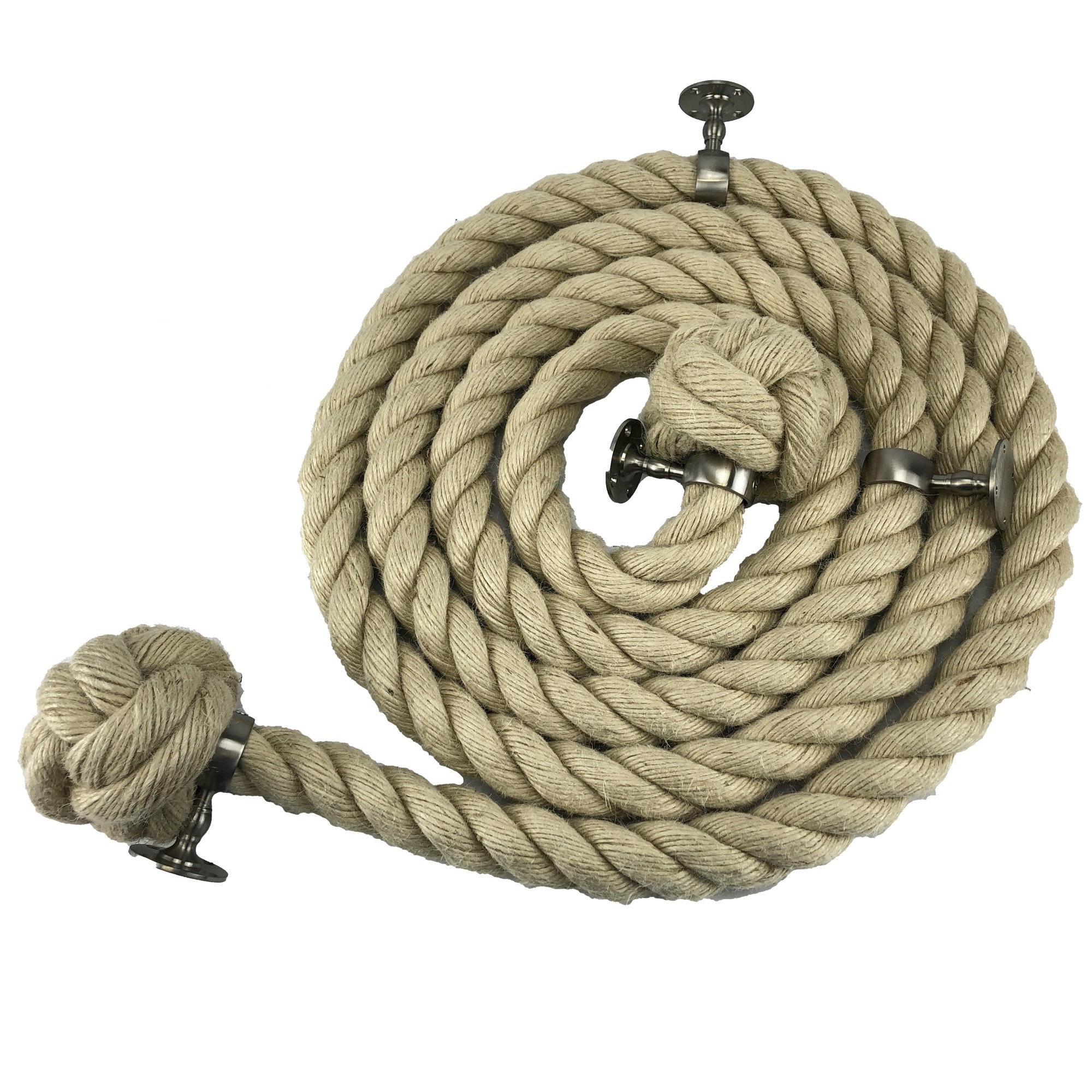 Natural Jute Bannister Handrail Stair Rope Comes With Man Rope Knots ...