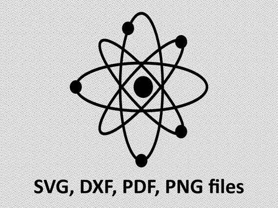 Atom Icon Svg Dxf Silhouette Pdf Png Files Digital Cut | Etsy