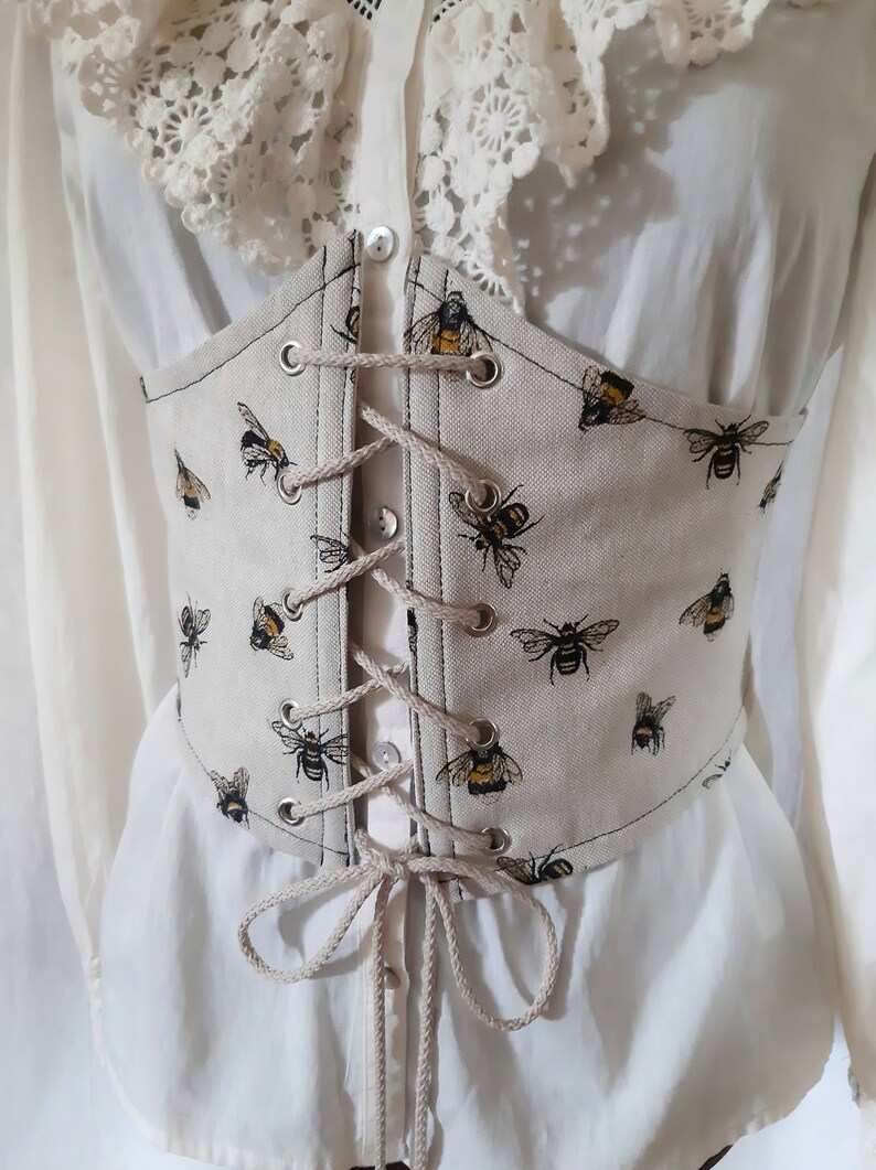 Bees Corset Belt, Renaissance Corset Belt, Victorian Corset, Underbust ...