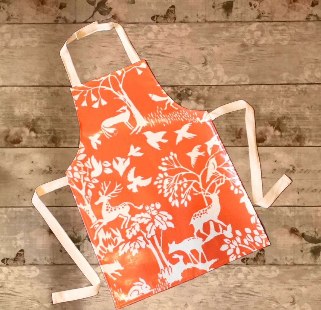 Childs Kids Oilcloth PVC Adjustable VELCRO® Neck Wipe Clean Apron 3 ...