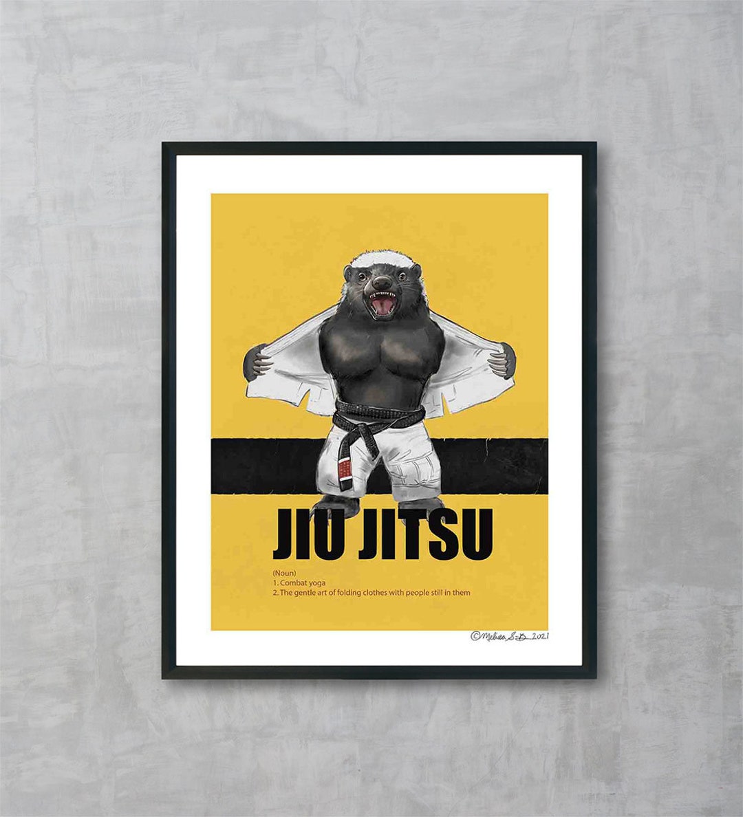 Honey Badger Brazilian Jiu Jitsu (BJJ) Fine Art Print| Unframed ...