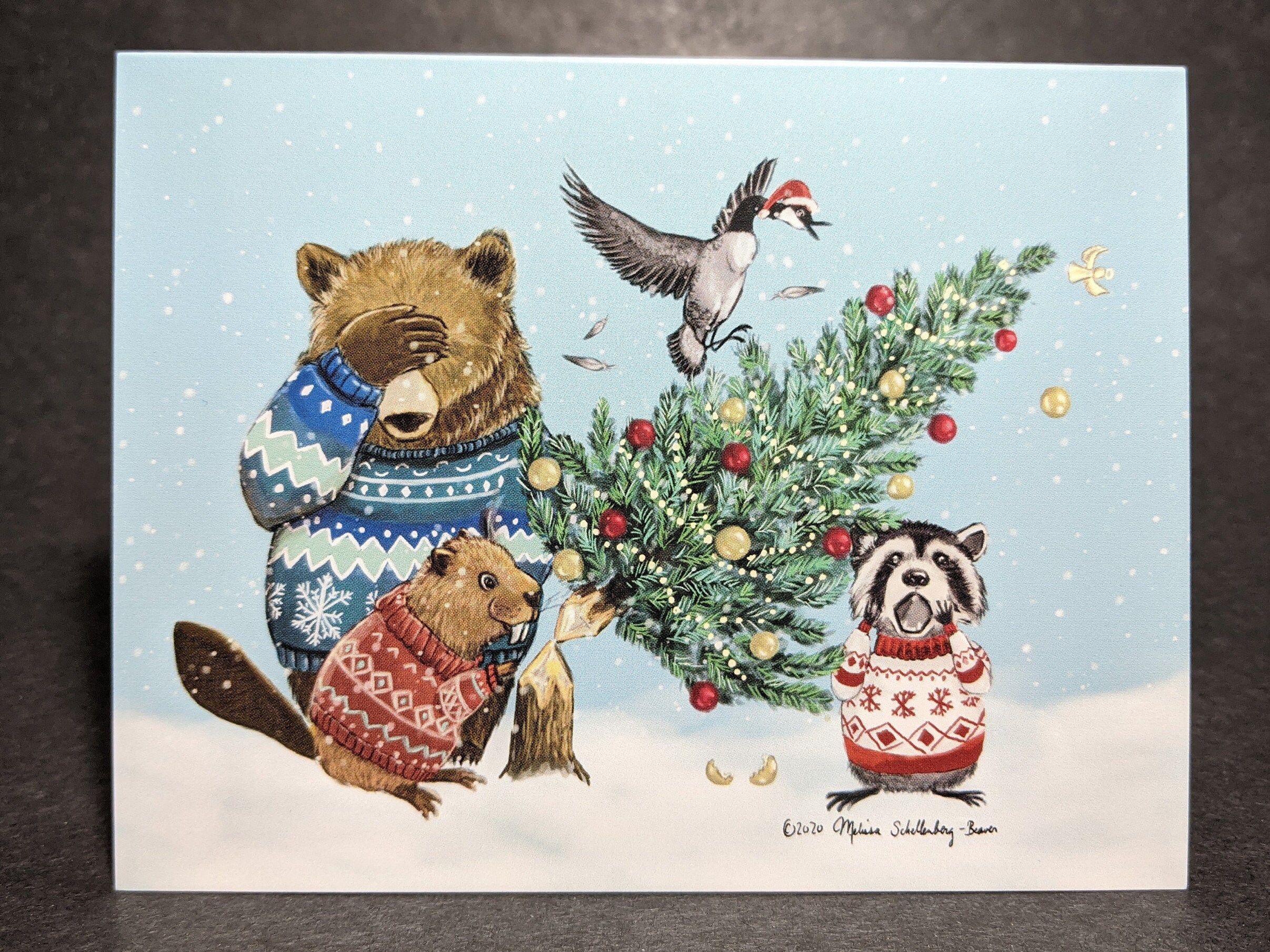 Another Dam Christmas Card | Design#019 | Funny | Animals | Holiday ...