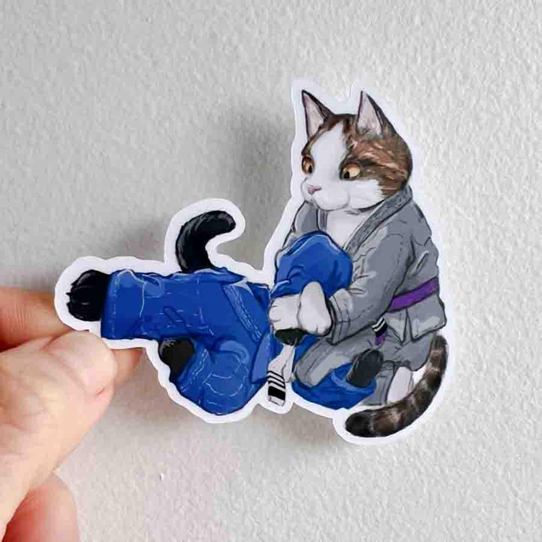 Catjitsu Technique 003 - Kimeowra Sticker, 3" | Gloss | Funny Brazilian ...