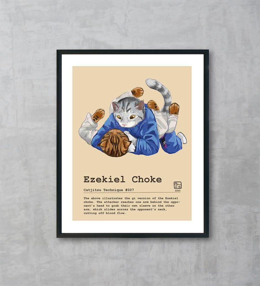 Catjitsu Technique 007 Ezekiel Choke Fine Art Print | Unframed ...