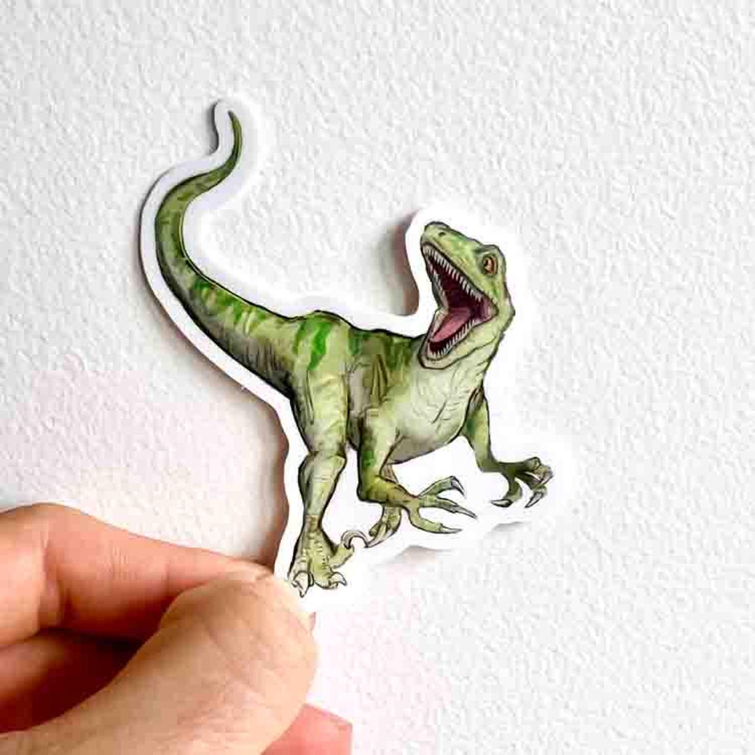 Velociraptor Sticker, 3" | Gloss | Dinosaur Sticker | Dino Art | Laptop ...