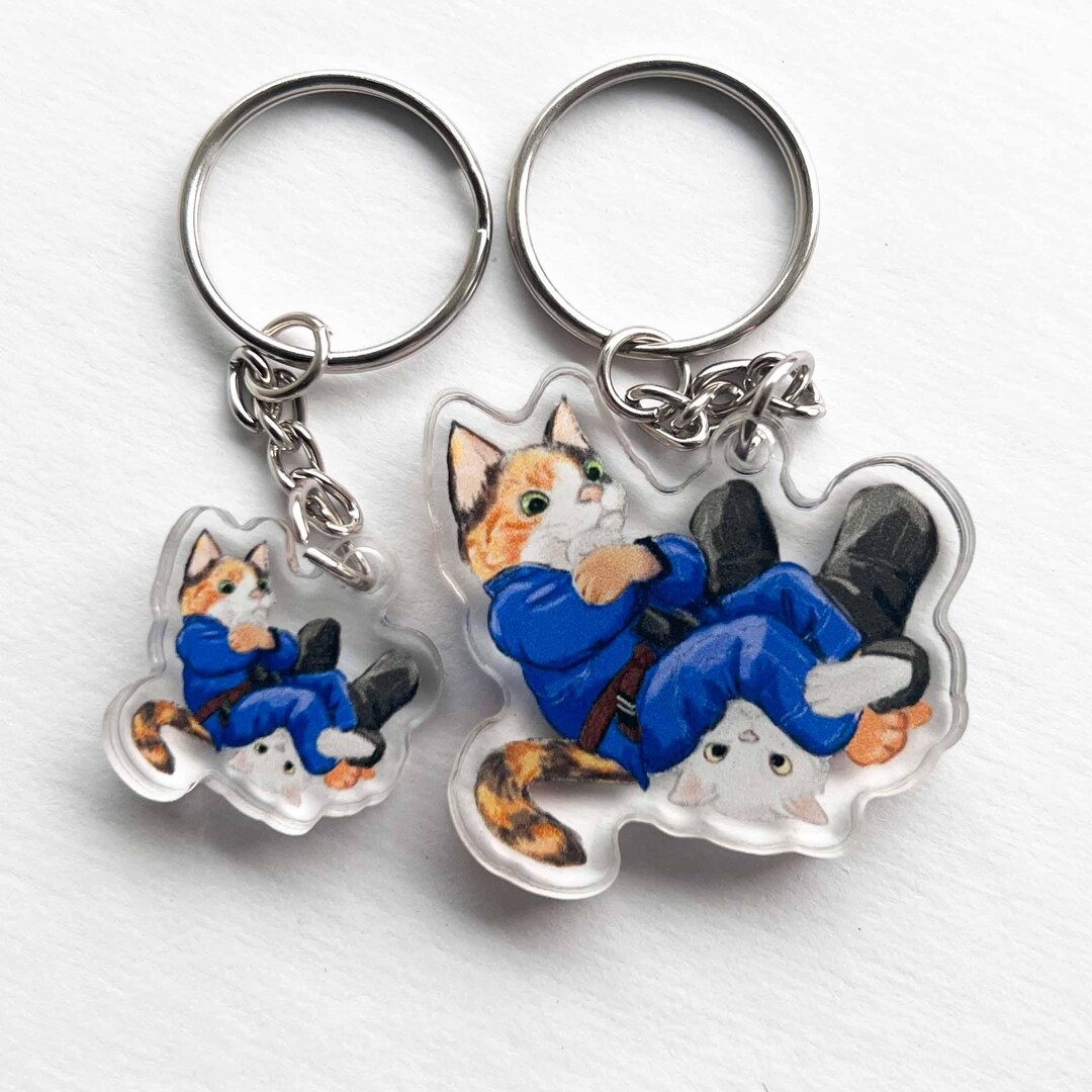 BJJ Keychain - Catjitsu Technique 02 Arm Bar | Jiu Jitsu Gift | Martial ...