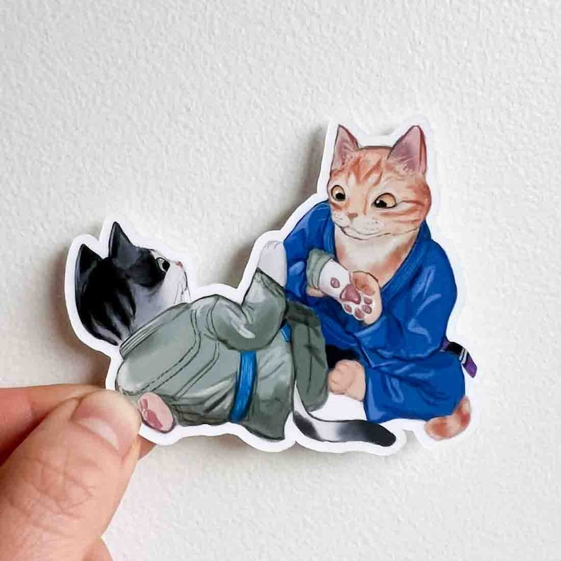 Catjitsu Technique 004 - Toe Bean Hold Sticker, 3" | Gloss | Funny ...