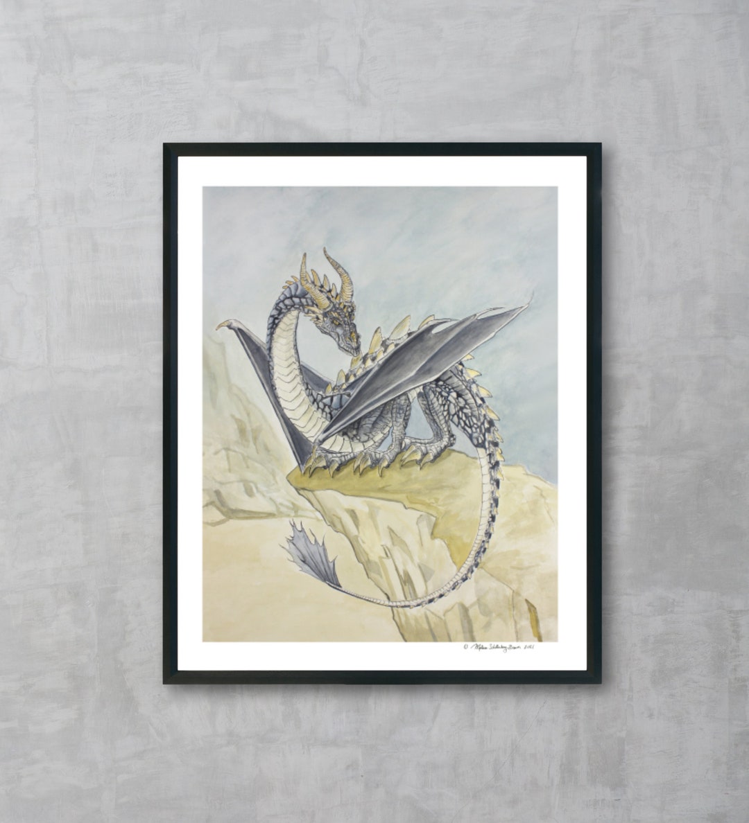 Black Dragon Painting | Fine Art Print - Etsy