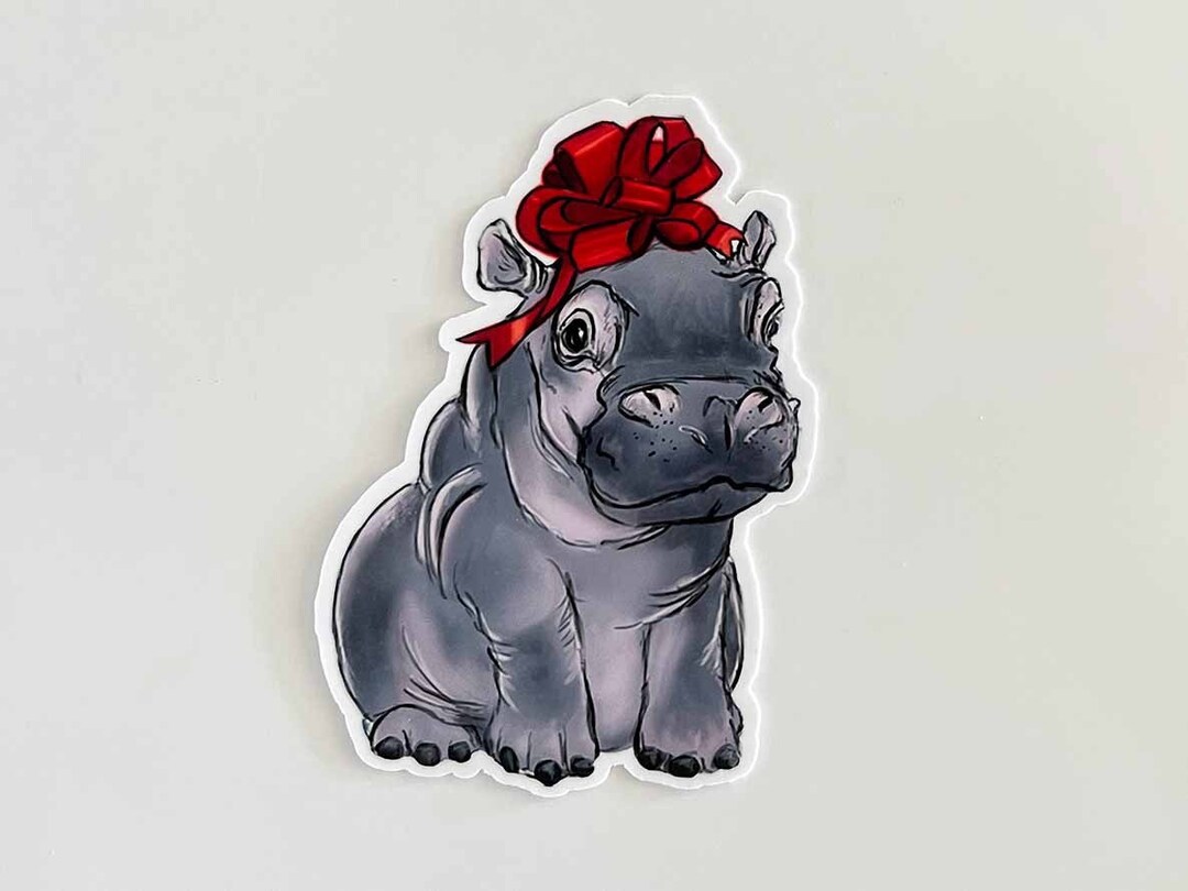 Baby Hippo Sticker | 3" X 3" | Semi-gloss | Water Resistant | Baby ...