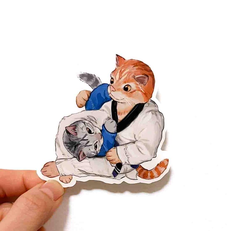Catjitsu Sticker Bundle, 3" | Pack of 4 | Save 15% | Gloss | Funny ...