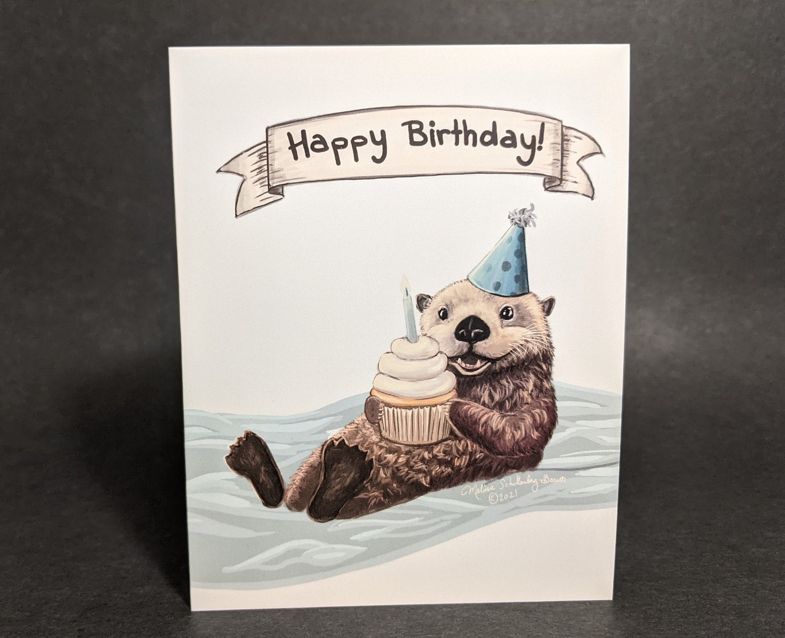 Sea Otter Birthday Card Design022 Animals Whimsical - Etsy
