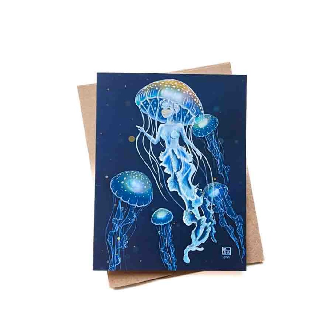 Jellyfish Princess Card | Design#122 | Size A2 | 4.25" X 5.25" Folded ...