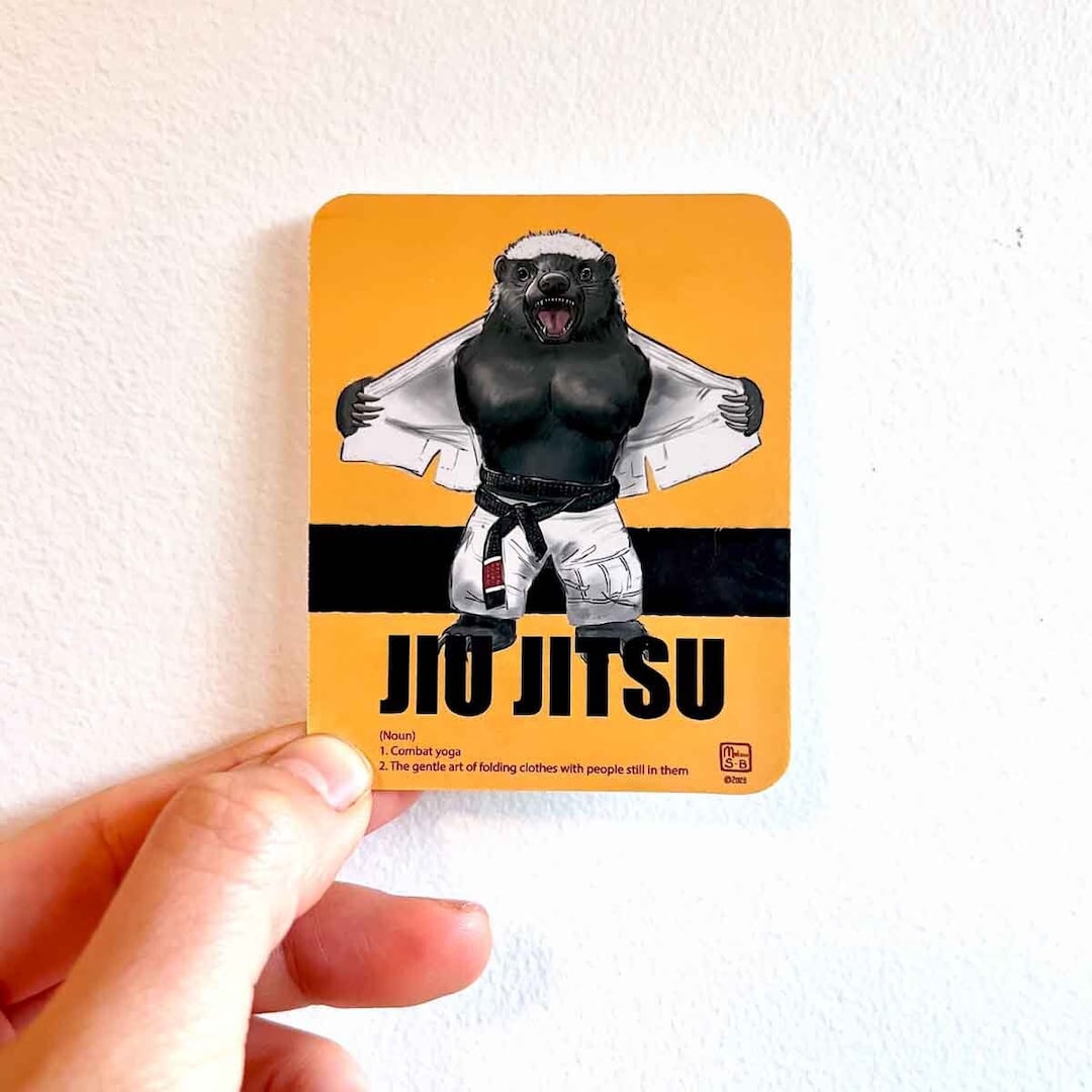 BJJ Honey Badger Sticker| 3" | Gloss | Water Resistant | Laptop | Water ...
