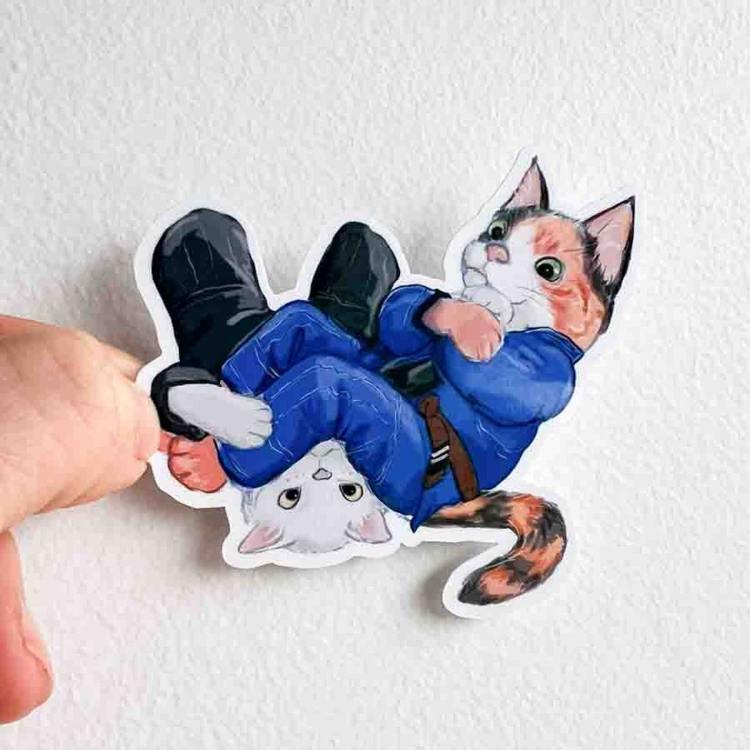 Catjitsu Technique 002 - Armbar Sticker, 3" | Gloss | Funny Brazilian ...