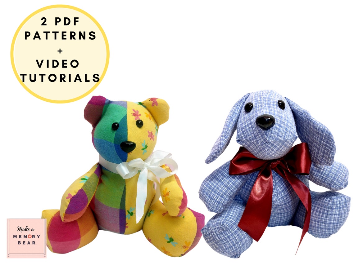 BUNDLE of 2 Patterns Mini Memory Dog and Mini Memory Bear - Etsy